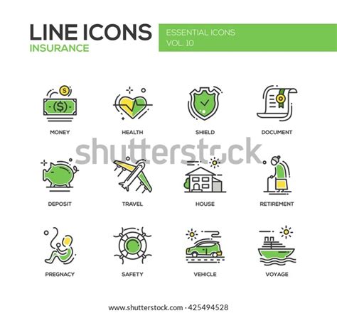 Set Modern Vector Line Design Icons Stock Vector Royalty Free