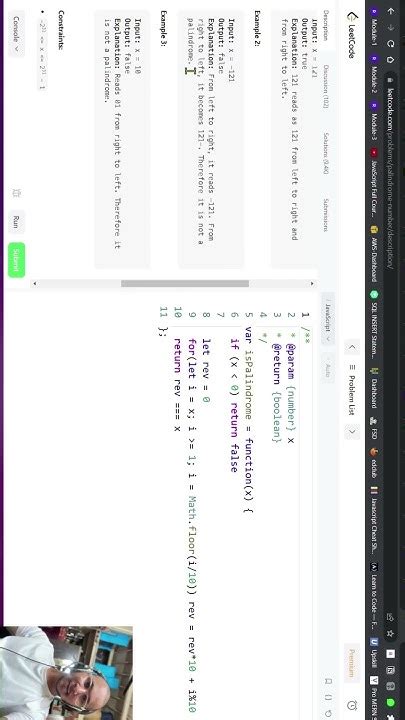 Viral Leetcode 9 Javascript Code Shorts Youtube