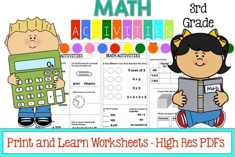 3rd Grade Math Worksheets Various Activities 22