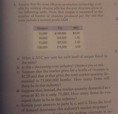 solved assume that the most efficient production technology