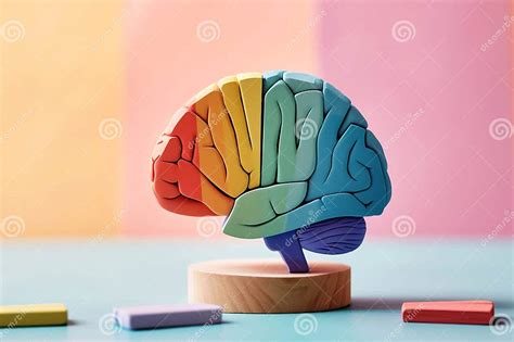 Neurodiversity Colorful Brain Model Brainstorming Creative Thinking Sign Human Mind Symbol