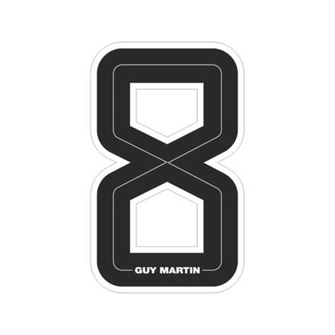 Sw A Gloss Laminate Sticker Of The Number 8 For Rider Guy Martin Medium