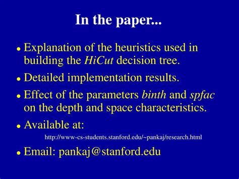 ppt packet classification using hierarchical intelligent cuttings