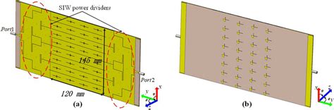 3d Schematic Of Siw Slot Antenna Array A Front View B Bottom View Download Scientific