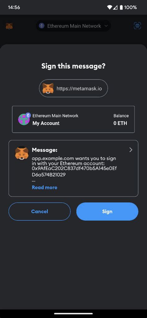 signing the message “i further authorize this app to view and manage