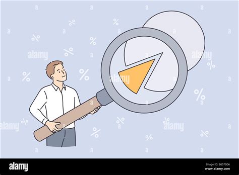 Science Statistics Or Project Presentation Concept Young Businessman Cartoon Character Standing