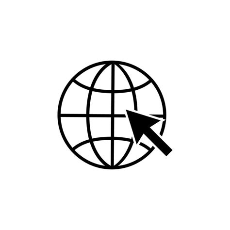 Pointer To The Globe Outline Vector Icon Illustration Vector Art At Vecteezy