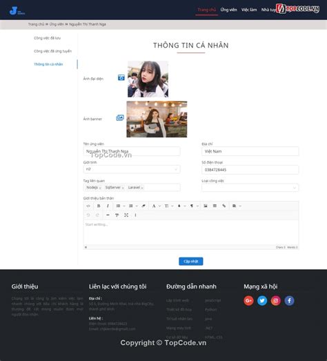code đồ án website tìm và đăng tuyển việc làm reactjs nodejs mysql