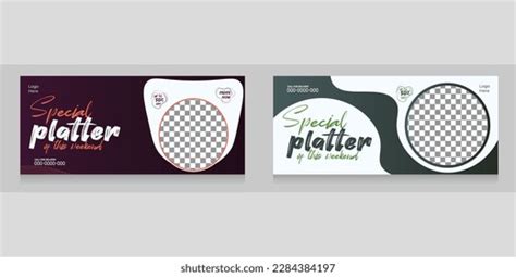 Platter Delicious Social Media Digital Marketing Stock Vector Royalty