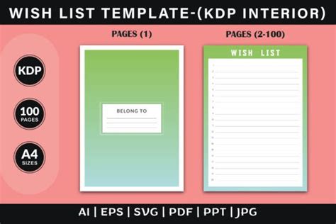 Wish List Template Printable Graphic By Finer Designers · Creative Fabrica