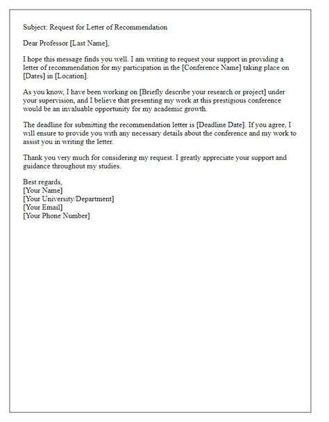 Letter Template For Reference Request From Professor Free Samples In