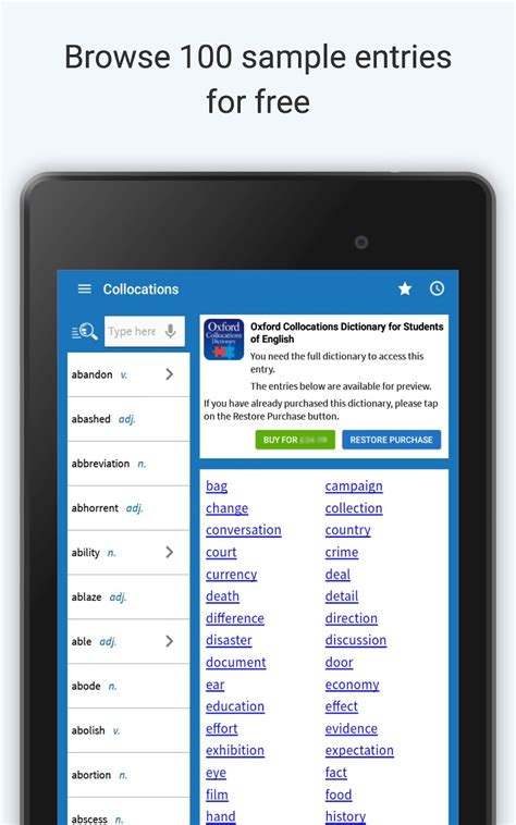 Oxford Collocations Dictionary Apk Per Android Download