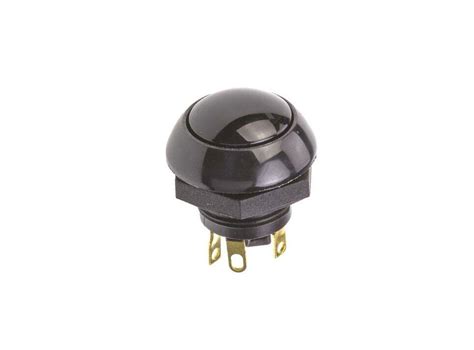 Sealed Flush Dome Momentary Double Pole Pushbutton Black