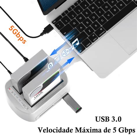 Dock Station Duplo Hddssd 25 E 35 Leitor Cf E Sd0 2 Entradas Maiwo