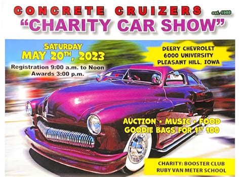 Concrete Cruizers Choose Ruby Van Meter For Their Annual Charity Car Show Ruby Van Meter School