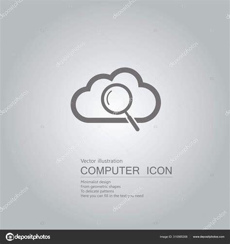 Vector Drawn Cloud Computing Icons Isolated Grey Background Stock