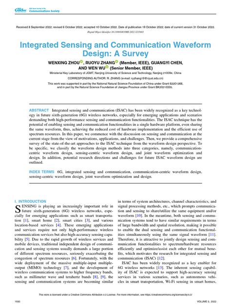 Integrated Sensing And Communication Waveform Design A Survey Pdf