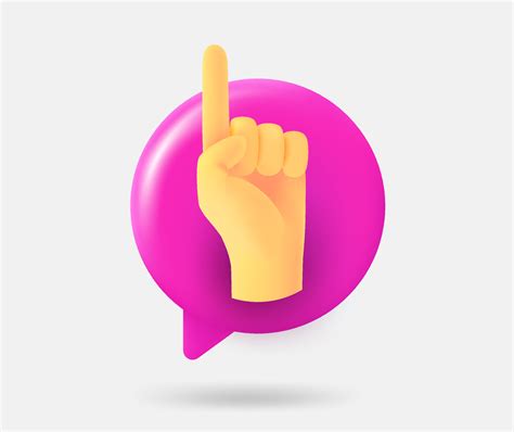 speech cloud with pointing gesture 3d vector isolated illustration