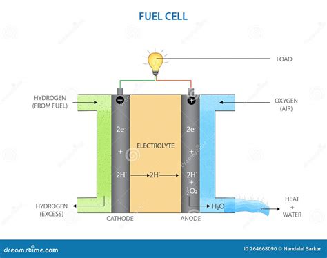 Hydrogen Oxygen Fuel Cell Vector Illustration