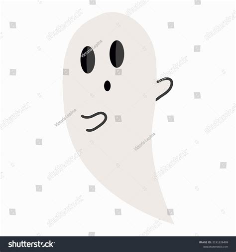 White Scary Ghost Flying Ghost Vector Stock Vector Royalty Free