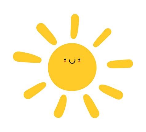 Cute Sun Character Vector Illustration Isolated On White 23864216