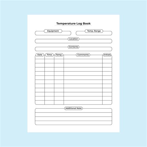 Temperature Tracker Log Book Interior Medical Equipment And Patient