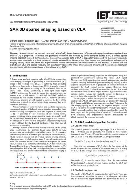 Pdf Sar 3d Sparse Imaging Based On Cla