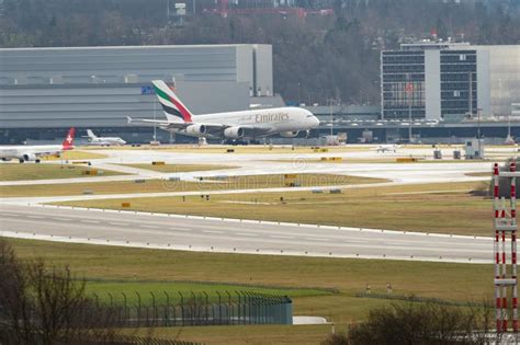 A6 Eek Emirates Airbus A380 861 Jet In Zurich In Switzerland Editorial