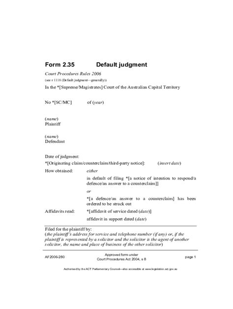 Fillable Online Form 235 Default Judgment Fax Email Print Pdffiller