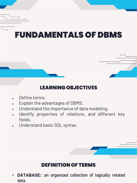 1review Of Fundamentals Of Dbms Pdf Relational Database Databases