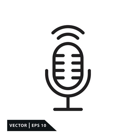 Microphone Icon Vector Logo Template 12389685 Vector Art At Vecteezy