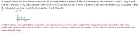 Solved In The Figure Below Two Point Particles Are Fixed On Chegg