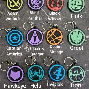 Marvel Rival Characters Logos Keychain 3d Printed Keychain Jeff Iron