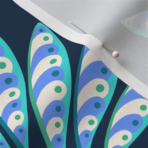 Art Deco Peacock Palm Xl Wallpaper Scale Fabric Spoonflower