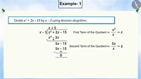 Division Algorithm For Polynomials Part 23 English Class 10