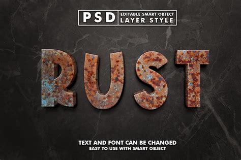 Premium Psd Template Of 3d Rust Text Effect Premium Psd