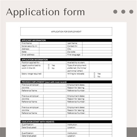 Candidate Application Form Recruitment Template Hr Template Editable Pdf Candidate