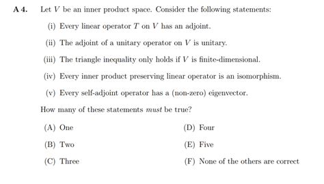 Solved Let V Be An Inner Product Space Consider The
