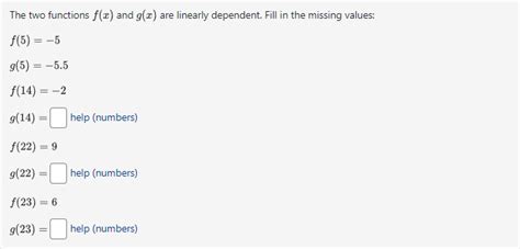 Solved The Two Functions F X And G X Are Linearly Chegg