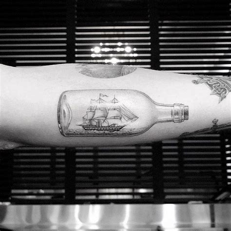 Ship In A Bottle Tattoo