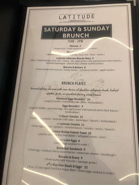 Menu At Latitude Seafood Co Richmond Restaurant Richmond