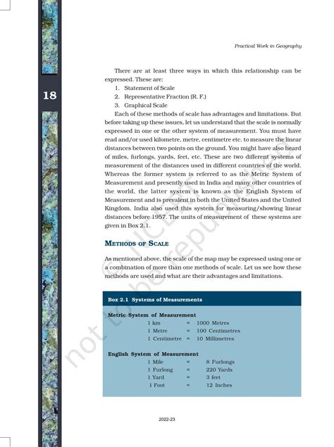 Ncert Book For Class 11 Geography Chapter 2 Map Scale