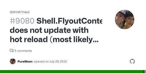 Shellflyoutcontent Does Not Update With Hot Reload Most Likely An Sdk