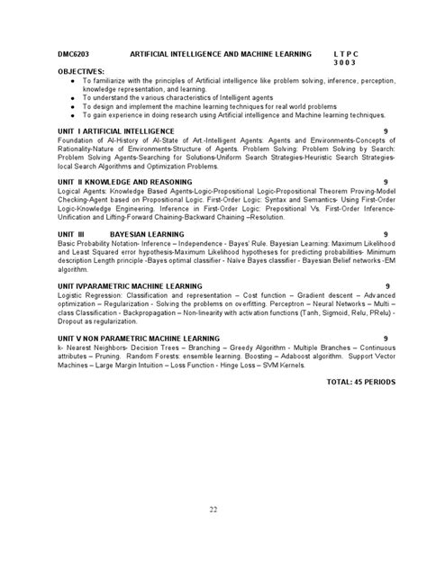 Ai Ml Syllabus Pdf Artificial Intelligence Intelligence Ai And Semantics