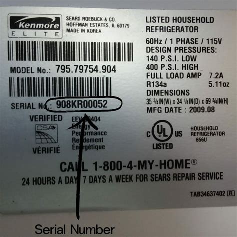 Kenmore Refrigerator Size By Model Number 106 At Sabrina Evans Blog