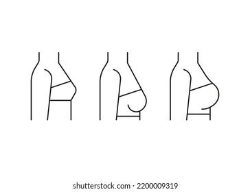 Breast Woman Line Icon Different Shape Stock Vector Royalty Free