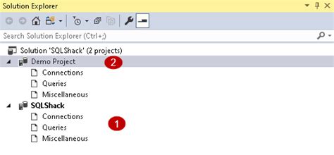 Overview Of Solutions And Projects In SSMS