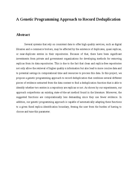 A Genetic Programming Approach To Record Deduplication Pdf Unit Testing Microsoft Sql Server
