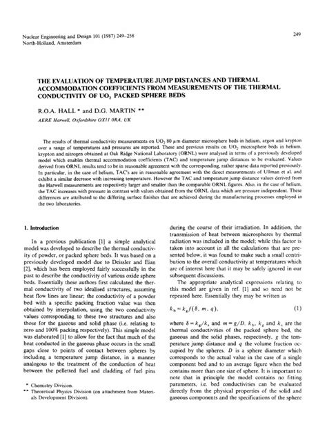 The Evaluation Of Temperature Jump Distances And Thermal Accommodation