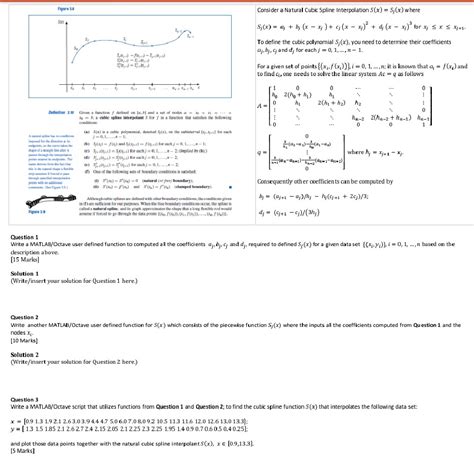 Solved Figure Consider A Natural Cubic Spline Chegg